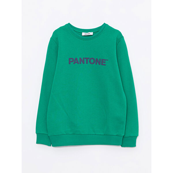 Bisiklet Yaka Baskılı Uzun Kollu Unisex Çocuk Sweatshirt