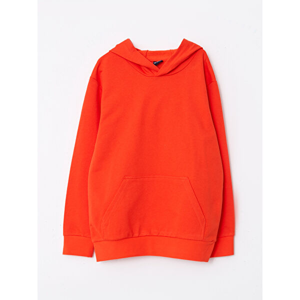 Kapüşonlu Basic Uzun Kollu Erkek Çocuk Sweatshirt