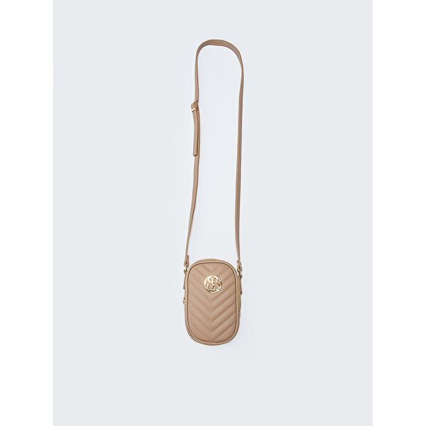 Deri Görünümlü Kapitoneli Kadın Çapraz Çanta