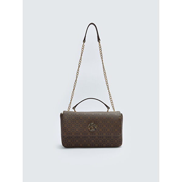 Deri Görünümlü Desenli Kadın Çapraz Çanta