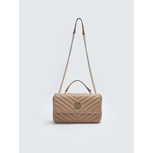 Deri Görünümlü Kapitoneli Kadın Çapraz Çanta