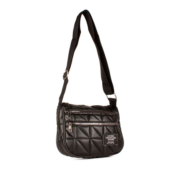 Deri Görünümlü Kapitoneli Kadın Çapraz Çanta