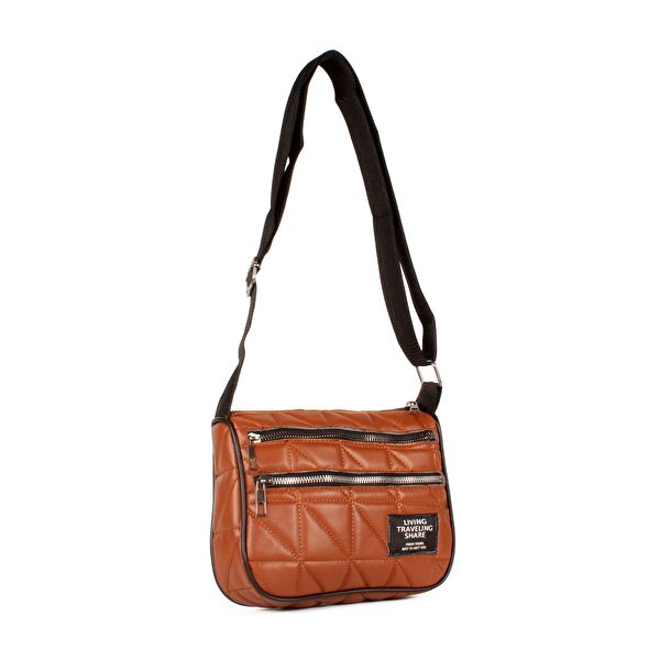 Deri Görünümlü Kapitoneli Kadın Çapraz Çanta