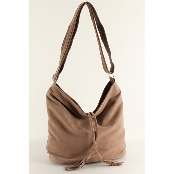 Süet Görünümlü Kadın Omuz Çantası Süet Görünümlü Kadın Omuz Çantası