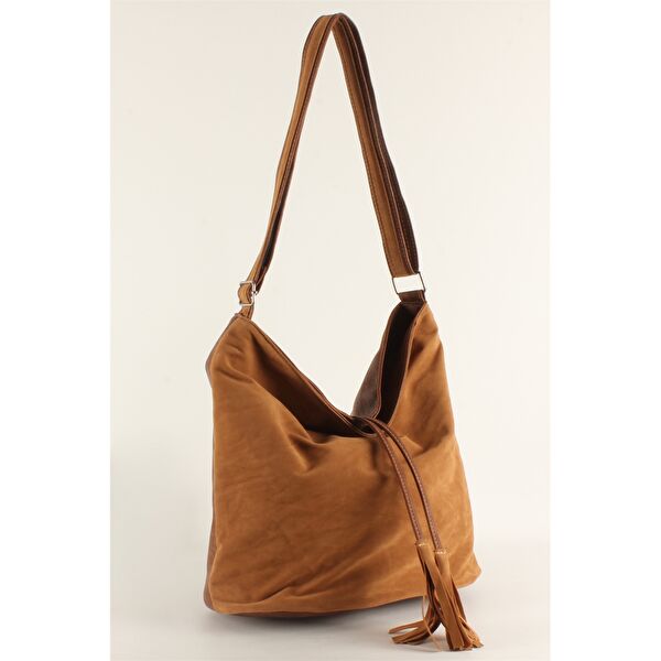 Süet Görünümlü Kadın Omuz Çantası Süet Görünümlü Kadın Omuz Çantası