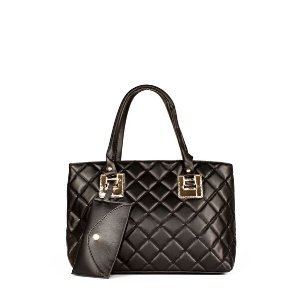 Deri Görünümlü Kapitoneli Kadın Omuz Çantası