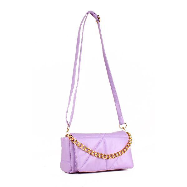 Deri Görünümlü Kapitoneli Kadın Çapraz Çanta