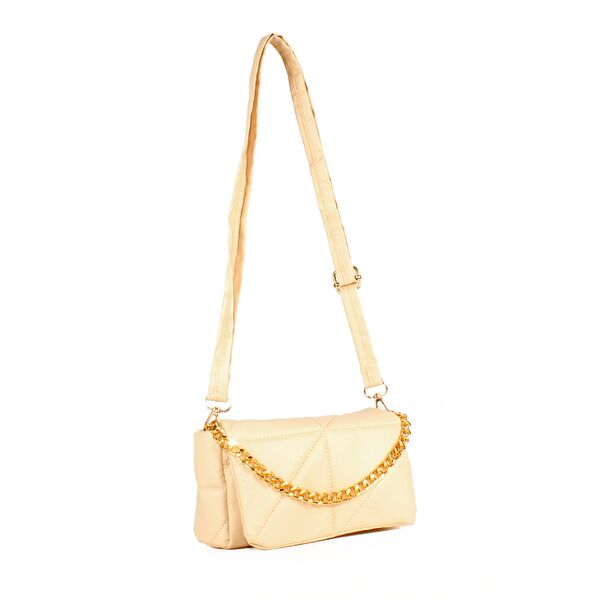 Deri Görünümlü Kapitoneli Kadın Çapraz Çanta
