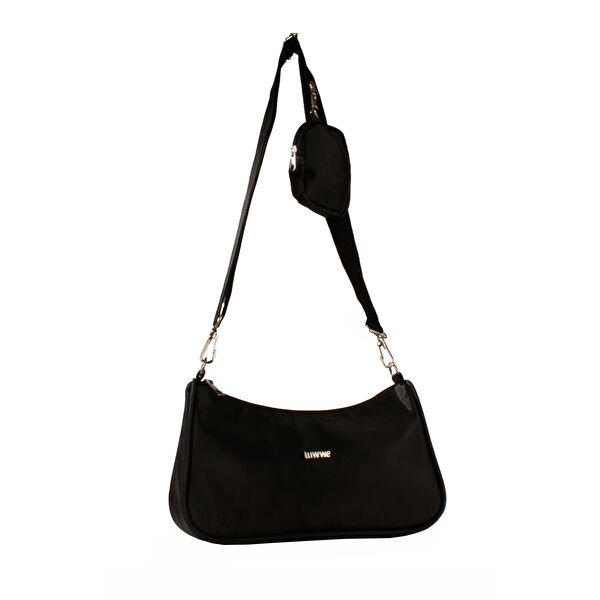 Metal Yazı Baskılı Kadın Baget Çanta Metal Yazı Baskılı Kadın Baget Çanta