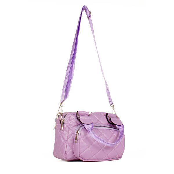 Deri Görünümlü Kapitoneli Kadın Çapraz Çanta