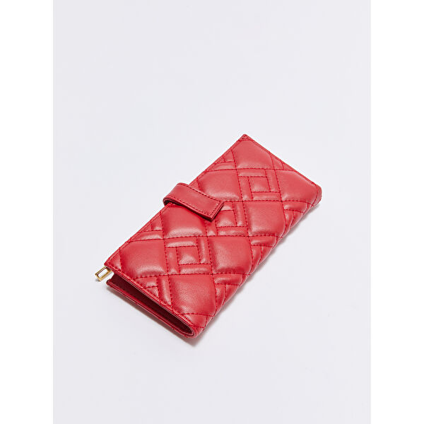 Deri Görünümlü Kapitoneli Kadın Cüzdan Deri Görünümlü Kapitoneli Kadın Cüzdan