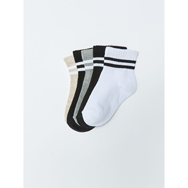 Çizgili Erkek Bebek Soket Çorap 5'li Çizgili Erkek Bebek Soket Çorap 5'li