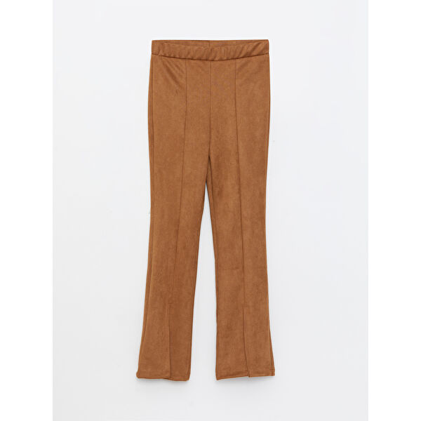 İspanyol Paça Düz Süet Kadın Pantolon