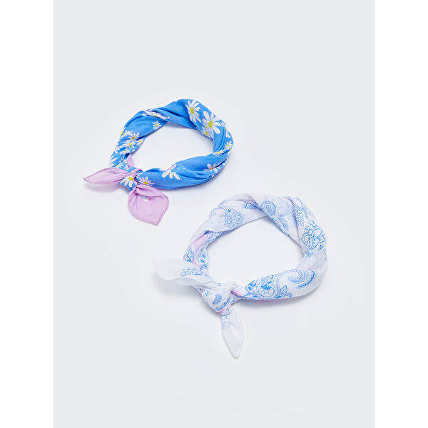 Desenli Pamuklu Kadın Bandana 2'li Desenli Pamuklu Kadın Bandana 2'li