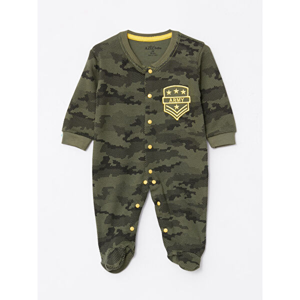 Bisiklet Yaka Uzun Kollu Baskılı Erkek Bebek Tulum