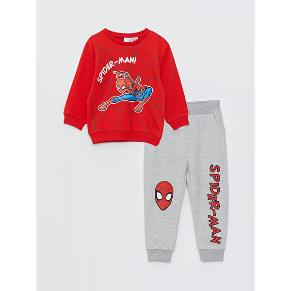 Bisiklet Yaka Uzun Kollu Spiderman Baskılı Erkek Bebek Sweatshirt ve Eşofman Alt 2'li Takım Bisiklet Yaka Uzun Kollu Spiderman Baskılı Erkek Bebek Sweatshirt ve Eşofman Alt 2'li Takım