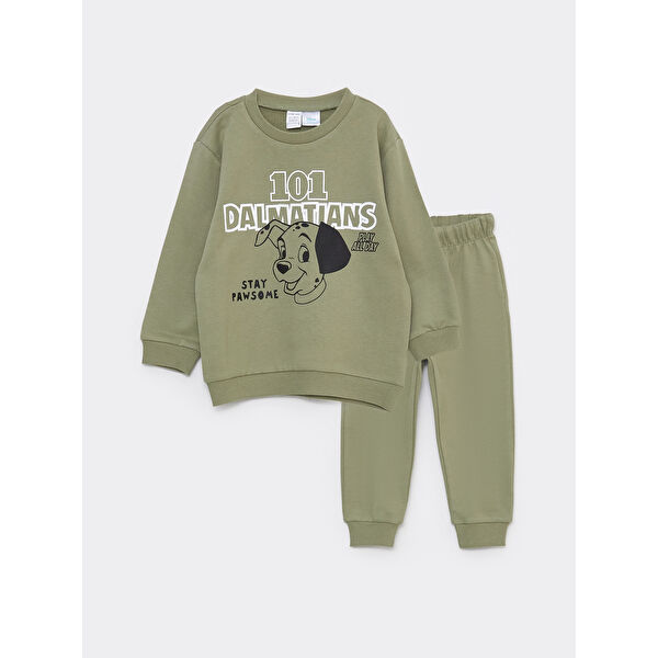 Bisiklet Yaka Uzun Kollu 101 Dalmaçyalı Baskılı Erkek Bebek Sweatshirt ve Pantolon 2'li Takım Bisiklet Yaka Uzun Kollu 101 Dalmaçyalı Baskılı Erkek Bebek Sweatshirt ve Pantolon 2'li Takım