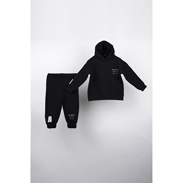 Kapüşonlu Baskılı Uzun Kollu Unisex Çocuk Sweatshirt ve Eşofman Altı Kapüşonlu Baskılı Uzun Kollu Unisex Çocuk Sweatshirt ve Eşofman Altı