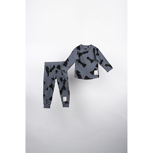 Bisiklet Yaka Uzun Kollu Unisex Bebek 2'li Takım