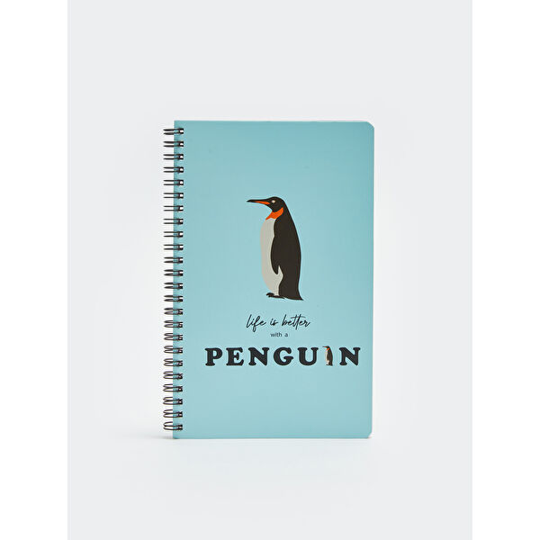 Penguen Baskılı Çizgisiz Spiralli Defter Penguen Baskılı Çizgisiz Spiralli Defter