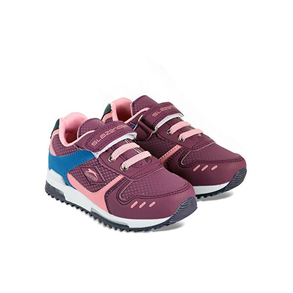 Renk Bloklu Bağcıklı ve Cırt Cırtlı Kız Çocuk Aktif Spor Ayakkabı