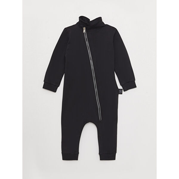 Dik Yaka Uzun Kollu Basic Unisex Bebek Tulum