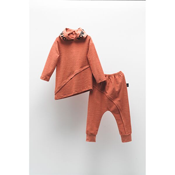 Kapüşonlu Uzun Kollu Unisex Bebek 2'li Takım Kapüşonlu Uzun Kollu Unisex Bebek 2'li Takım