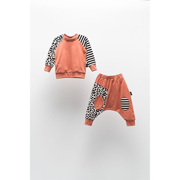 Bisiklet Yaka Uzun Kollu Unisex Bebek 2'li Takım