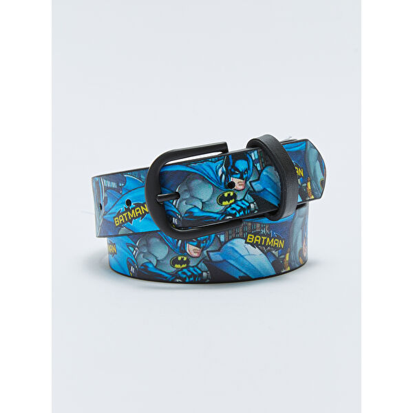 Deri Görünümlü Batman Baskılı Erkek Çocuk Kemer