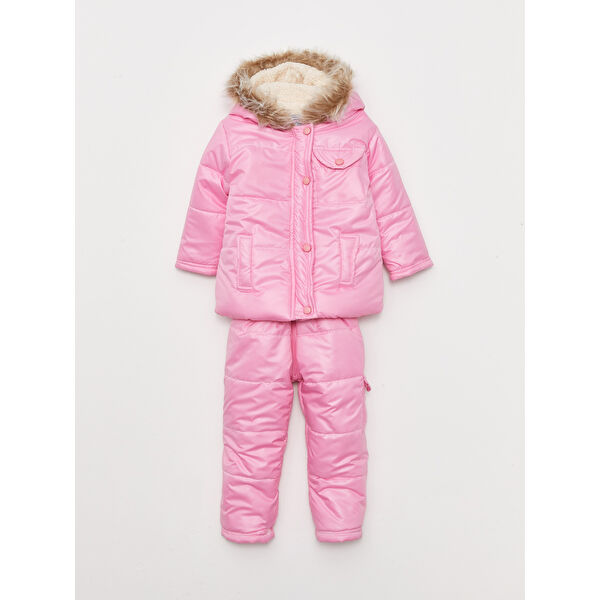 Kapüşonlu Uzun Kollu Basic Unisex Bebek Mont ve Tulum 2'li Takım Kapüşonlu Uzun Kollu Basic Unisex Bebek Mont ve Tulum 2'li Takım