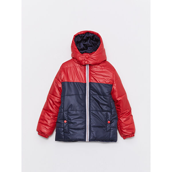 Kapüşonlu Uzun Kollu Erkek Bebek Mont