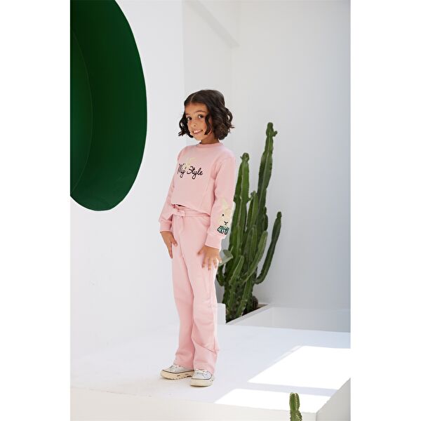 Beli Lastikli Basic Geniş Paça Kız Çocuk Eşofman Altı Beli Lastikli Basic Geniş Paça Kız Çocuk Eşofman Altı