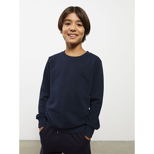 Bisiklet Yaka Basic Uzun Kollu Erkek Çocuk Sweatshirt