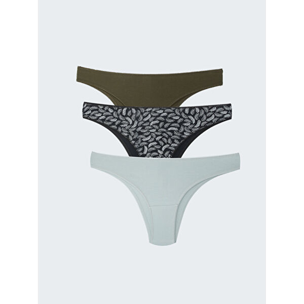 Desenli Brazilian Kadın Külot 3'lü Paket