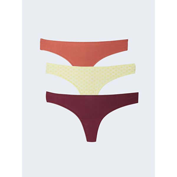 Desenli Kadın Tanga Külot 3'lü Paket Desenli Kadın Tanga Külot 3'lü Paket