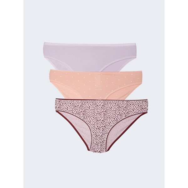 Desenli Kadın Bikini Külot 3'lü Paket Desenli Kadın Bikini Külot 3'lü Paket