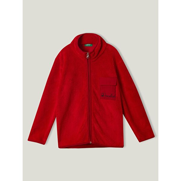 Dik Yaka Baskılı Uzun Kollu Pelüş Erkek Çocuk Fermuarlı Sweatshirt Dik Yaka Baskılı Uzun Kollu Pelüş Erkek Çocuk Fermuarlı Sweatshirt