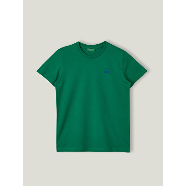 Bisiklet Yaka Baskılı Kısa Kollu Erkek Çocuk Tişört