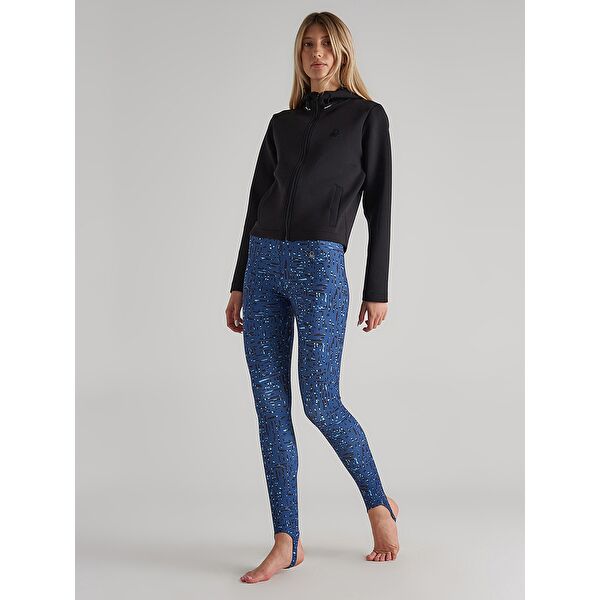 Kapüşonlu Nakışlı Uzun Kollu Kadın Spor Hırka