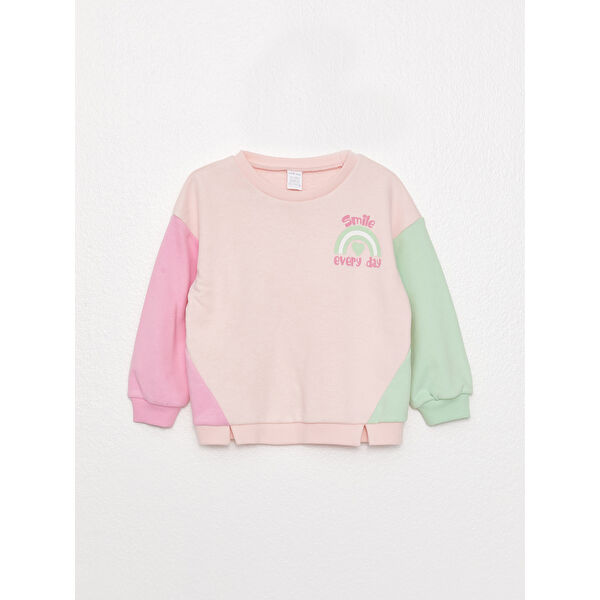 Bisiklet Yaka Uzun Kollu Kız Bebek Sweatshirt