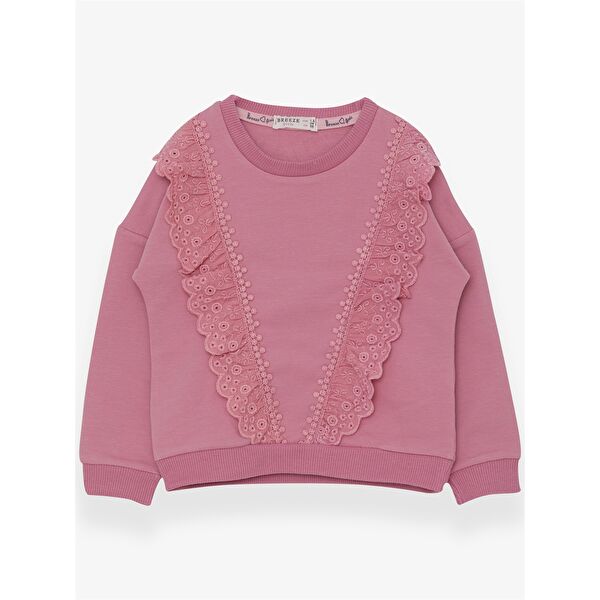 Bisiklet Yaka Uzun Kollu Kız Bebek Sweatshirt