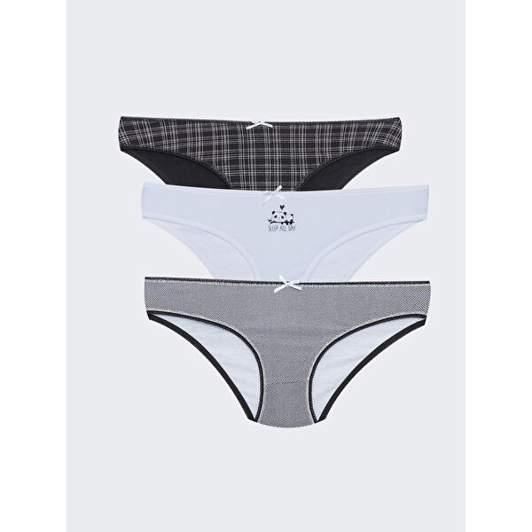Desenli Bikini Külot 3'lü Paket
