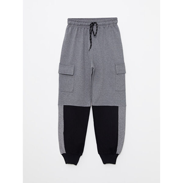 Beli Lastikli Renk Bloklu Erkek Çocuk Jogger Eşofman Altı