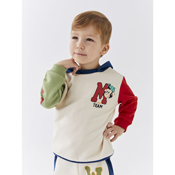 Kapüşonlu Uzun Kollu Nostaljik Maymun Baskılı Erkek Bebek Sweatshirt Kapüşonlu Uzun Kollu Nostaljik Maymun Baskılı Erkek Bebek Sweatshirt