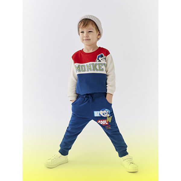 Beli Lastikli Nostaljik Maymun Baskılı Erkek Bebek Eşofman Alt Beli Lastikli Nostaljik Maymun Baskılı Erkek Bebek Eşofman Alt