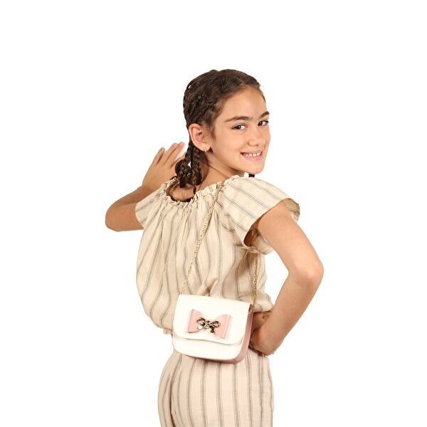 Fiyonk Detaylı Kız Çocuk Omuz Çantası