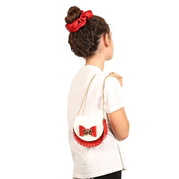 Fiyonk Detaylı Kız Çocuk Omuz Çantası