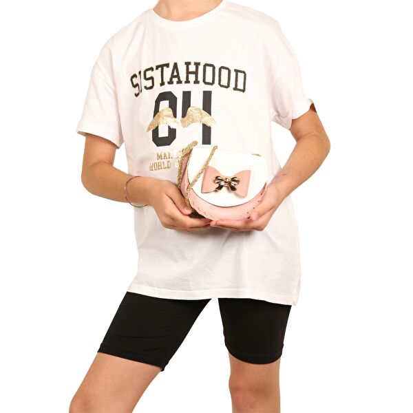 Fiyonk Detaylı Kız Çocuk Omuz Çantası