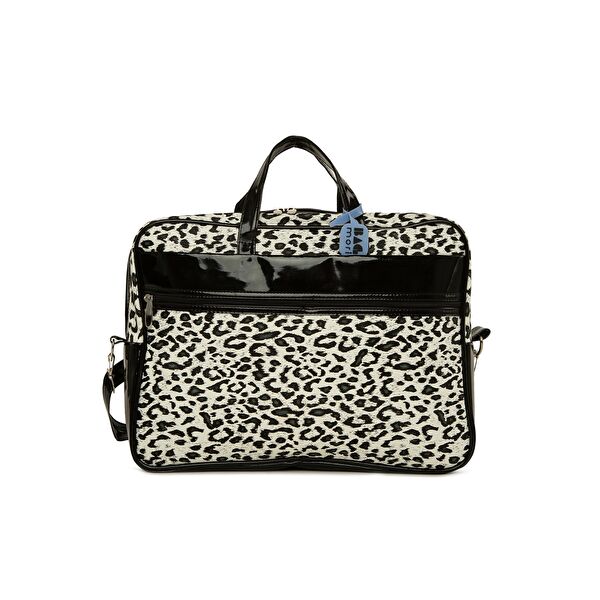 Deri Görünümlü Leopar Desenli Kadın Çapraz Çanta