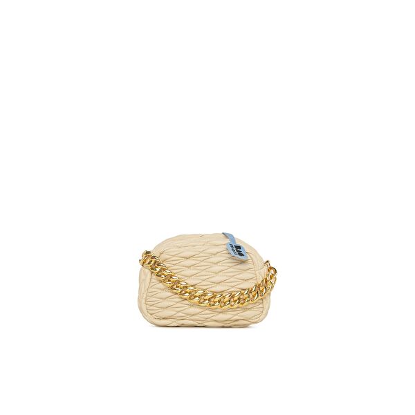 Deri Görünümlü Kapitoneli Zincir Detaylı Kadın Çapraz Çanta